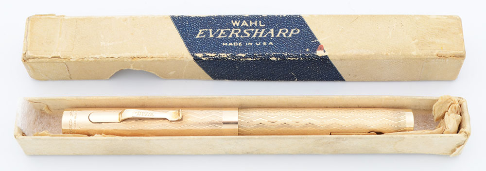 Wahl #3 Fountain Pen (1920s) - GF Ripple Pattern, Standard Size w Clip, Flexible Fine #3 Nib ...